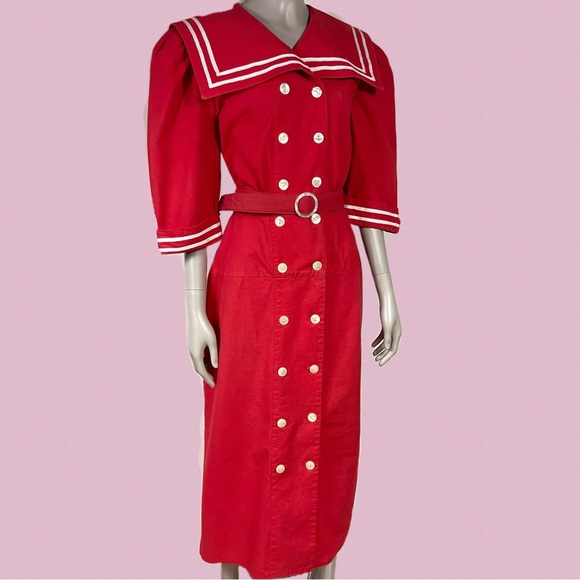 Vintage | Dresses | 97s Red Sailor Dress | Poshmark